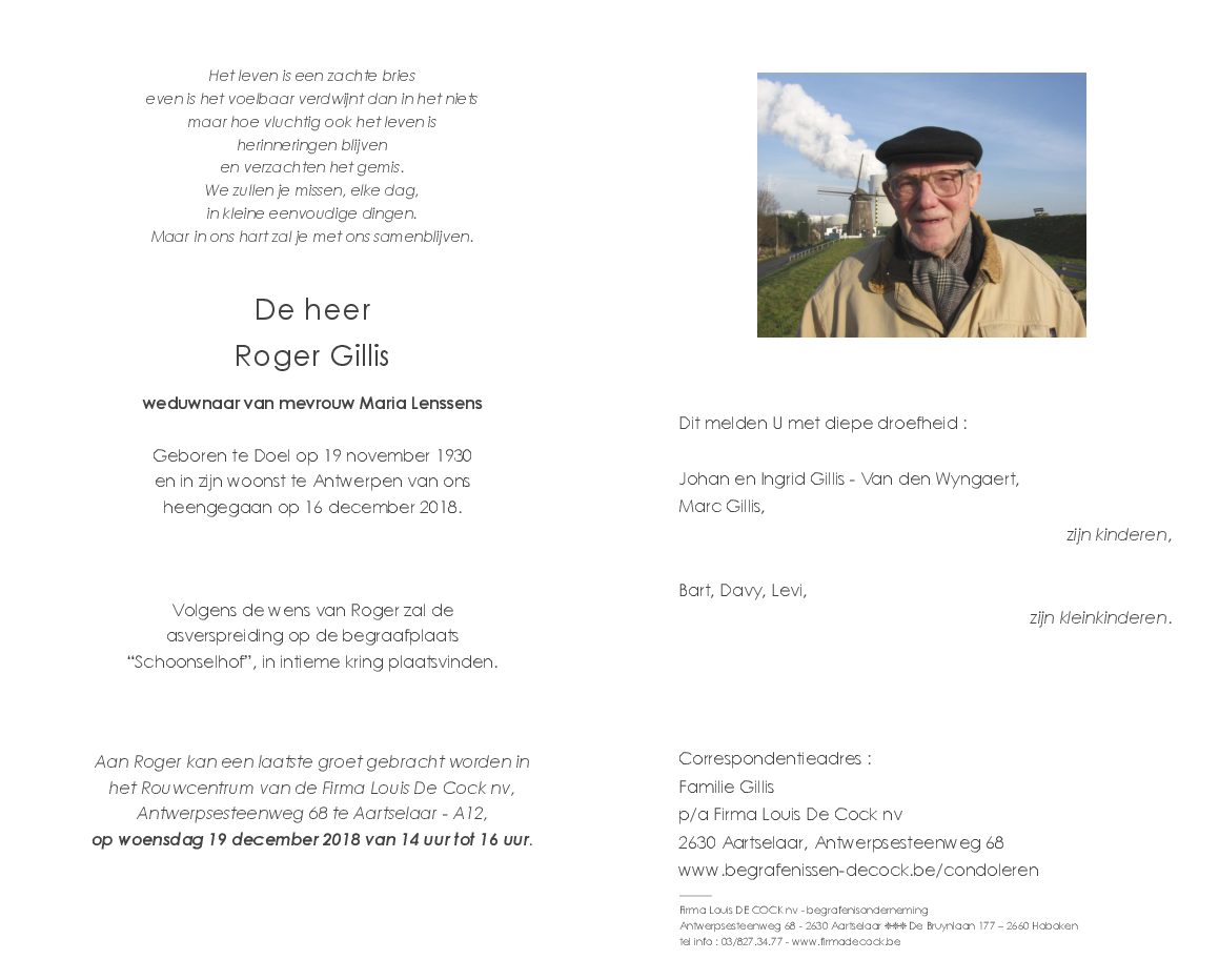 Bekijk rouwbrief - Begrafenissen & Crematies